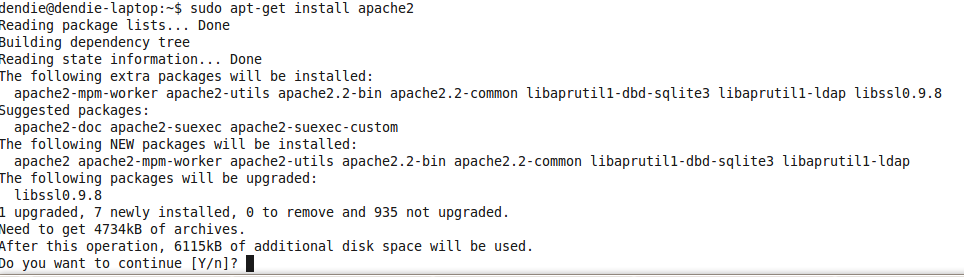 Dendie: Instalasi Apache, PHP, MySQL di Ubuntu Dendie: Instalasi Apache, PHP, MySQL di Ubuntu