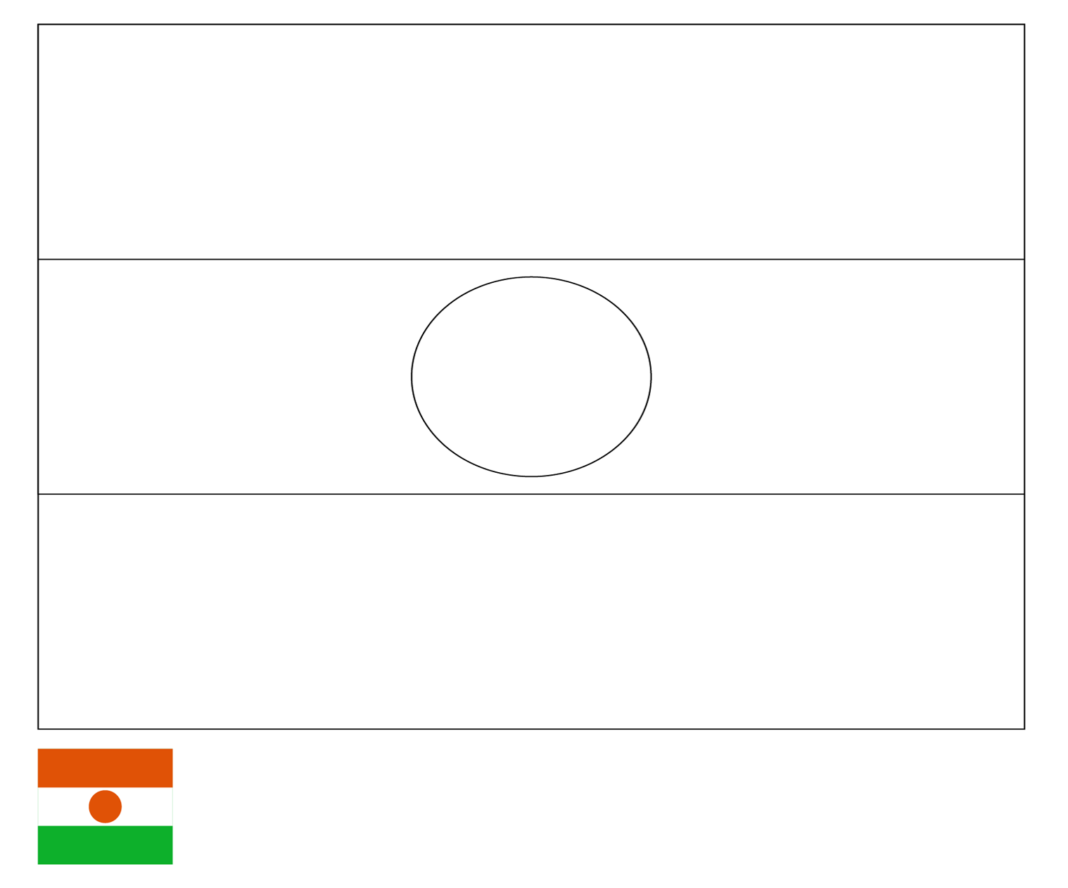 Coloring Page | Flag of Niger | Drawing | Outline Vectors | Free ...