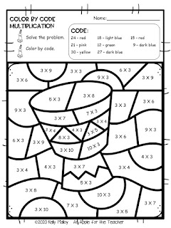 An Apple For The Teacher: Kwanzaa Color By Number Math Facts Practice ...