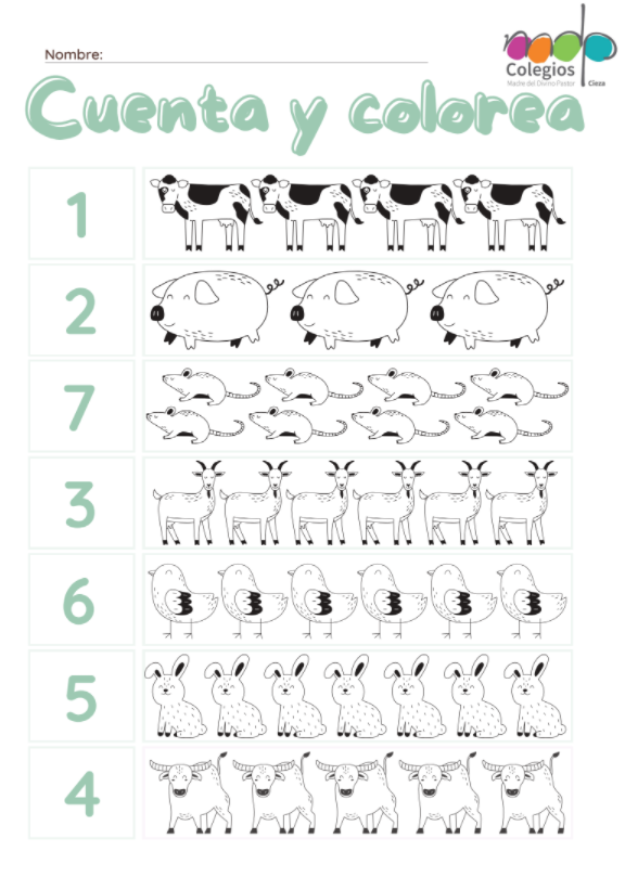 COMPETENCIA MATEMÁTICA: CUENTA Y COLOREA