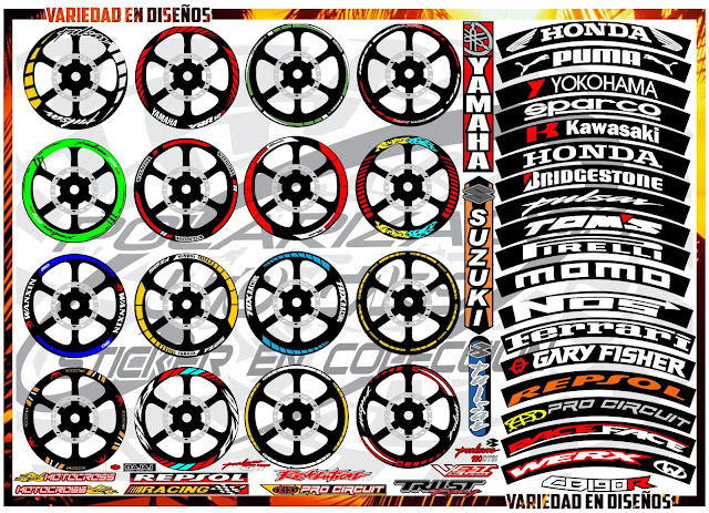 Diseños para rines de motos Para Plotter De Corte - LitoStickers