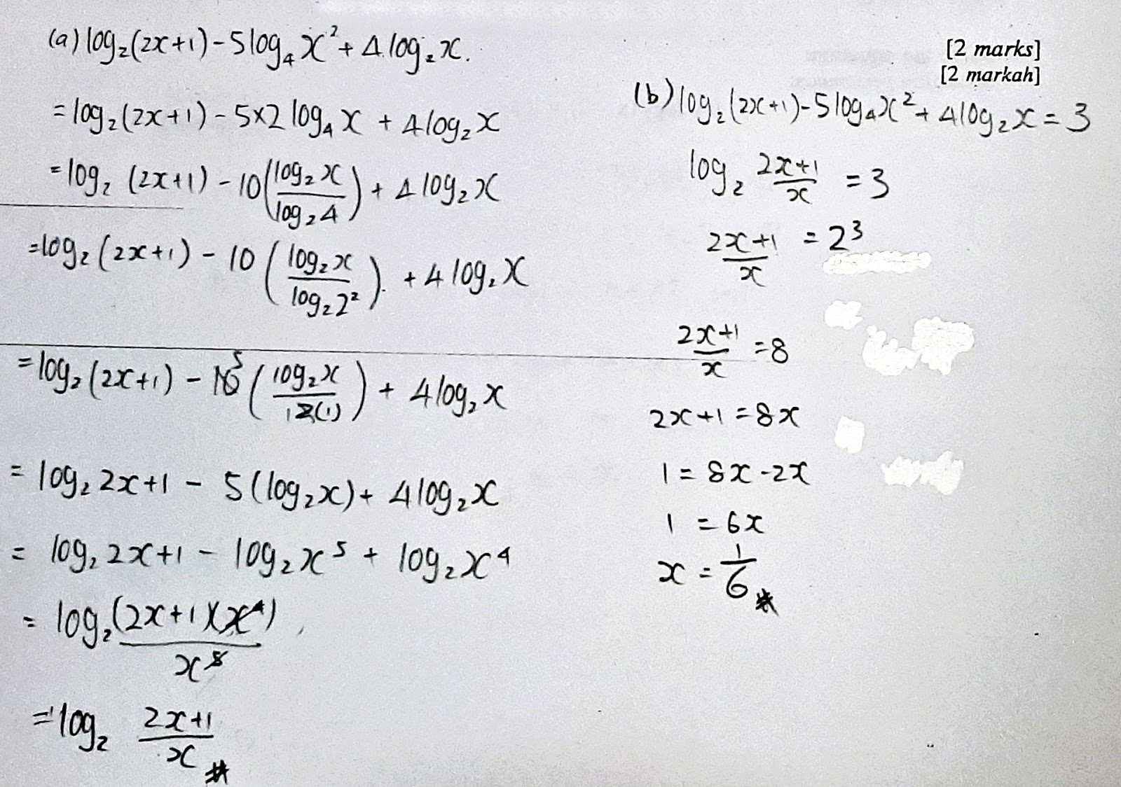 aay TUITION : F4 Add Math (4/5/2020) - Chapter 4 Logarithms - SPM Question