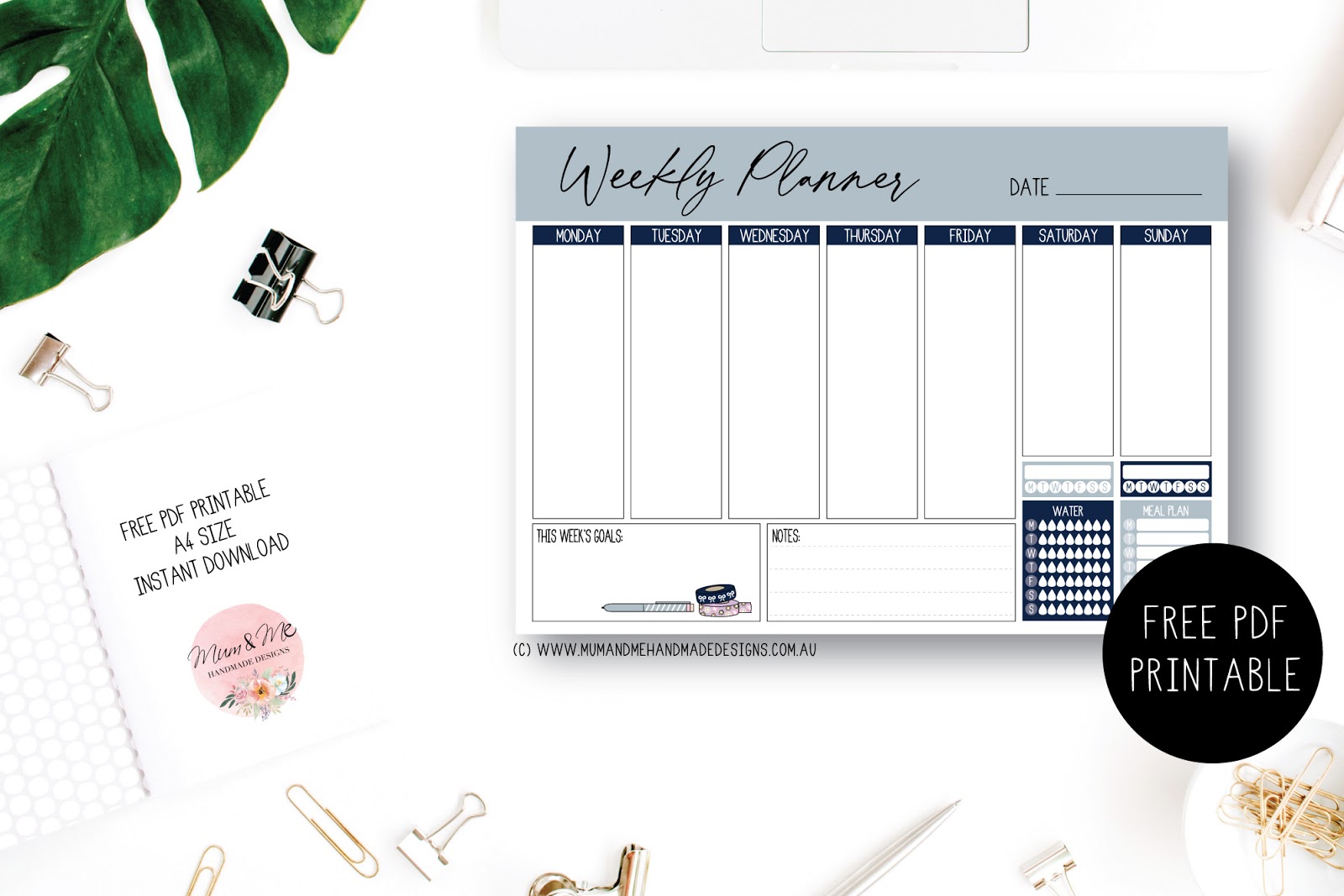 Mum and Me Handmade Designs: FREE PRINTABLE FOR JULY - WEEKLY PLANNER PDF