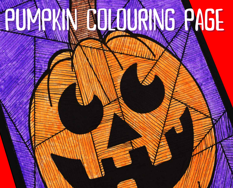 Pumpkin Colouring Page Line Art - Messy Little Monster