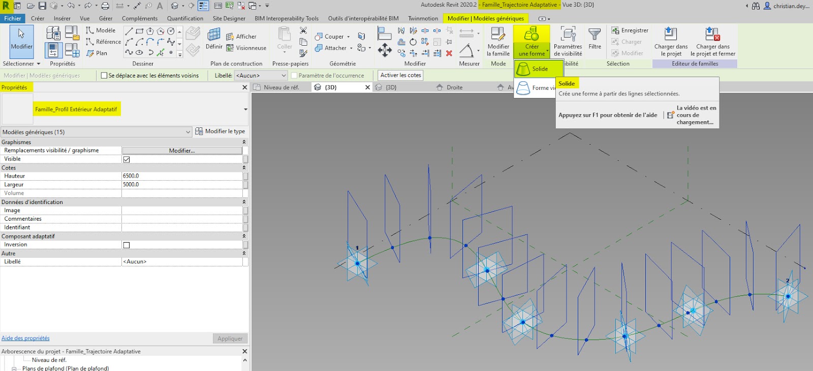 Revit-Mémo: Revit 2020_Extrusion 3D_Sans Roulis (Maintien de l ...