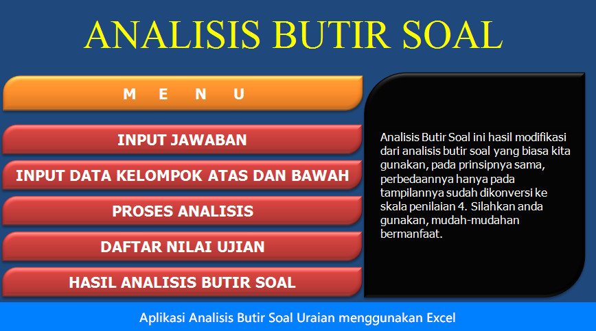 Aplikasi Analisis Butir Soal Uraian menggunakan Excel - Biologizone Aplikasi Analisis Butir Soal Uraian menggunakan Excel - Biologizone