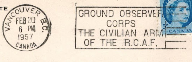 Postal History Corner: Ground Observer Corps-The Eyes and Ears of the RCAF