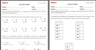 MATH 4 (Q1: Week 4) MELC-Based LEARNING ACTIVITY SHEETS - DepEd Click