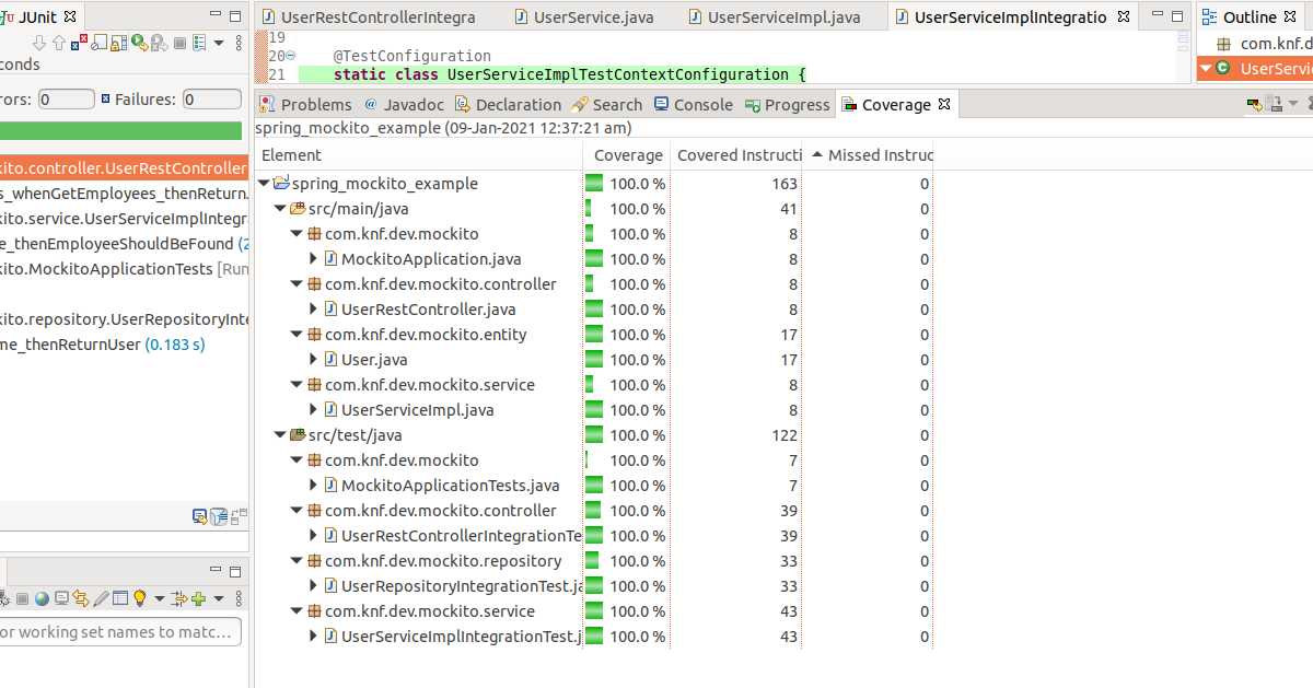 Spring Boot Mockito Simple Application With 100 Code Coverage
