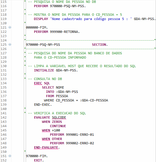 Experiência Cobol Sql Select Dinâmico Where