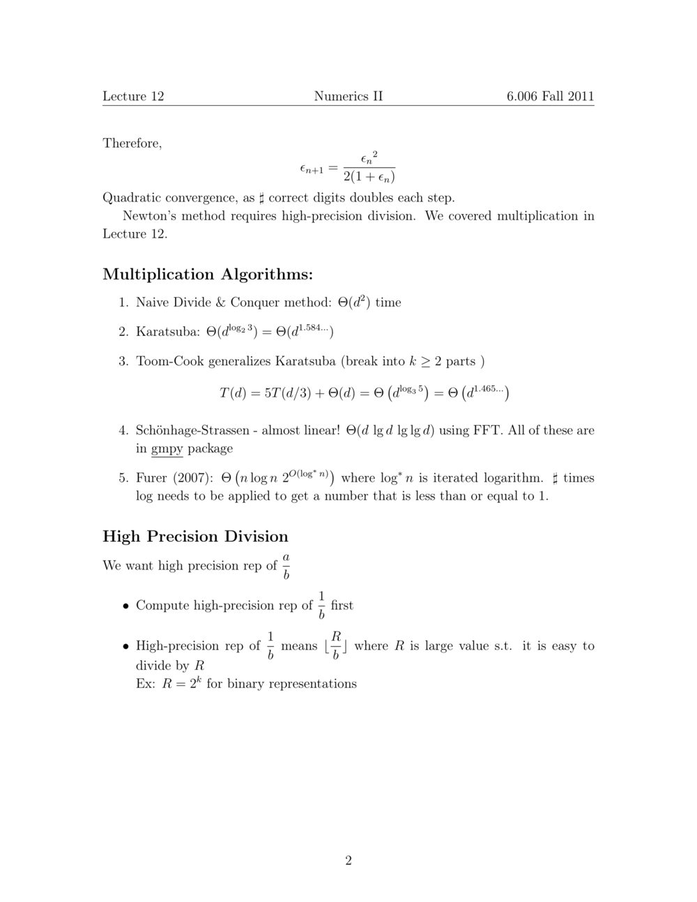 MIT - Introduction to Algorithms - Lecture 12. Square Roots, Newton's ...