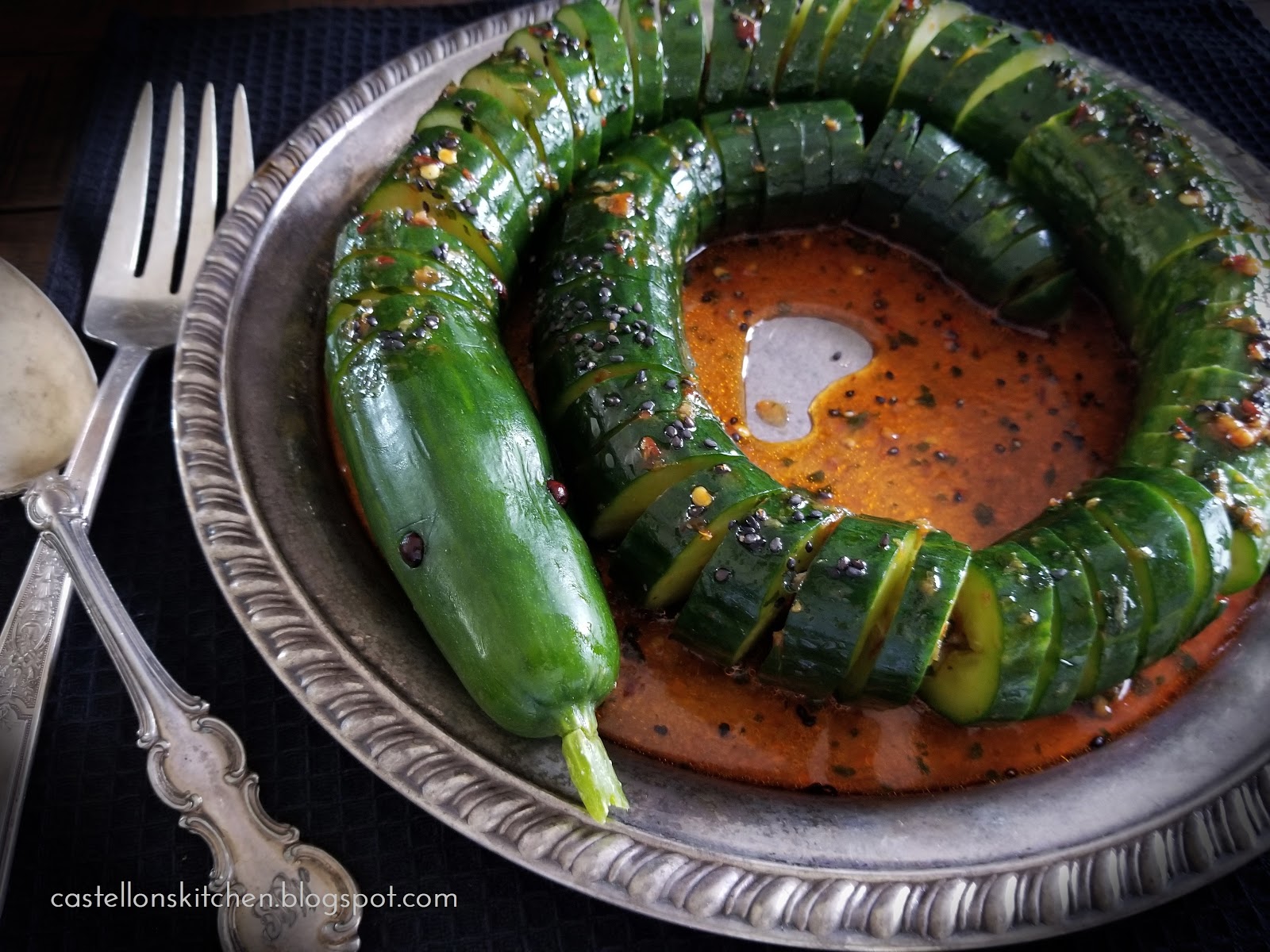 Castellon's Kitchen: Slithering Salad (Spicy Cucumber Salad)