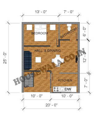 500 sq feet plan (20×25) - Housewala