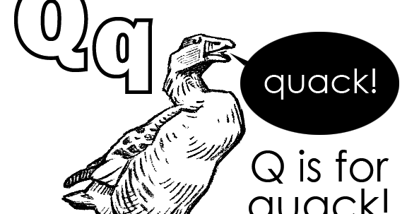 Crayon Palace: "Q is for quack!" alphabet coloring page