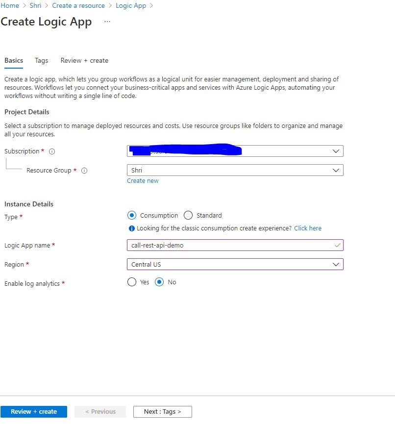 Shri's Blog: Call a Rest API from Azure Logic APP