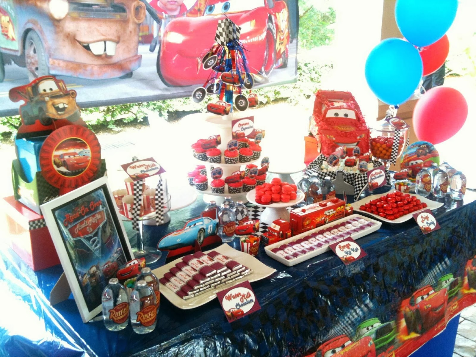 Lizzie as a Mummy: Lightning McQueen Cake and Disney Cars Dessert Table