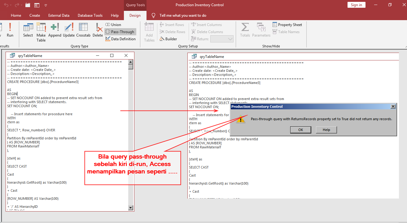 Ms Access Pass Through Query Vicamom