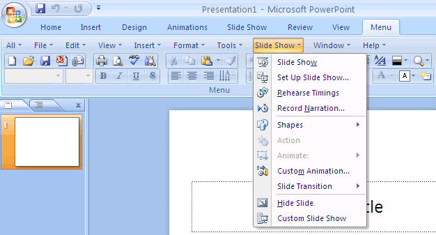 Haidée Abisagh Jiménez Garcia: Menus de Power Point.