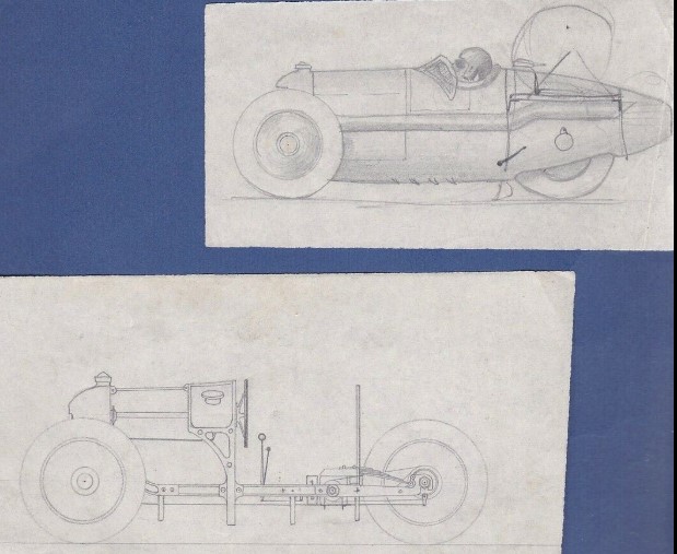 Just A Car Guy: original drawings of a 3 wheeled car project with JAP ...