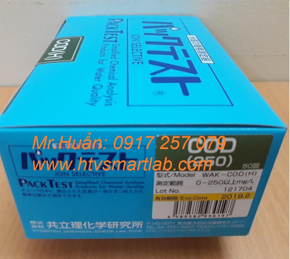 Packtest phân tích nhanh COD thang cao 0-250 mg/l, WAK-COD(H), Kyoritsu ...