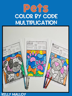 An Apple For The Teacher: Pets Color By Number Worksheets