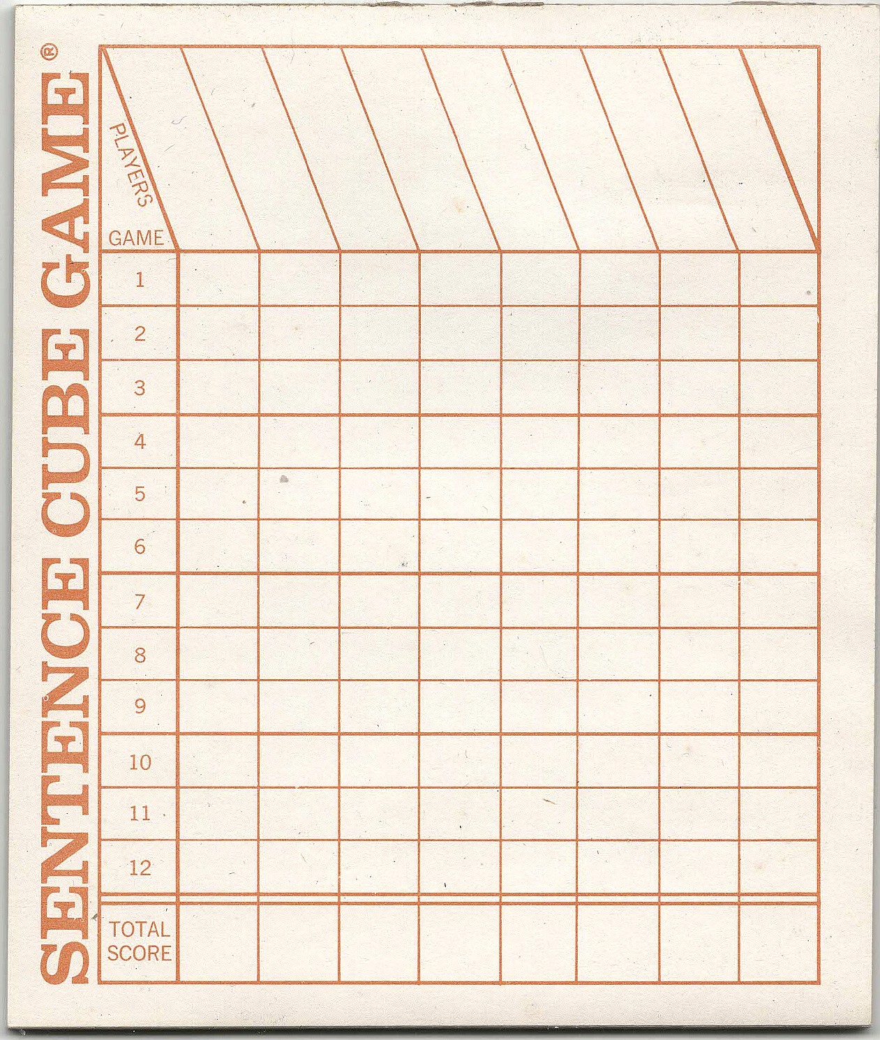 Papergreat: 1971 Scrabble Sentence Cube Game