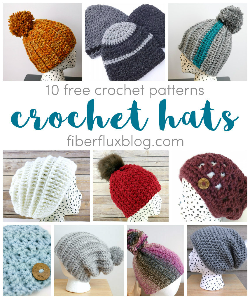 Fiber Flux: Crochet Hats! 10 Free Patterns