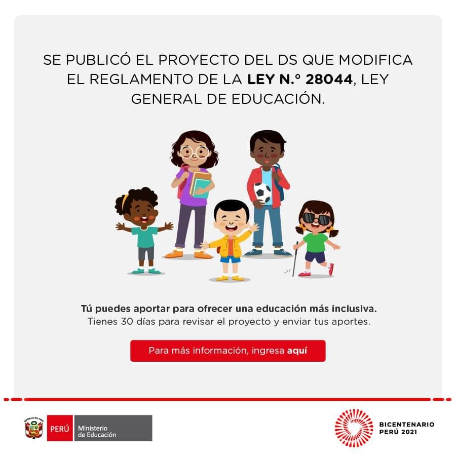 DIÁLOGO EDUCATIVO AZÁNGARO: PUBLICAN PROYECTO DEL D.S. QUE MODIFICA EL REGLAMENTO DE LA LEY N ...