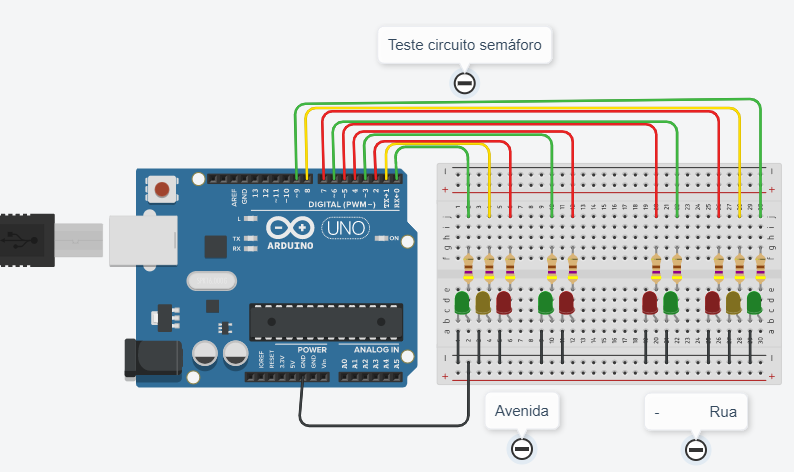 Arduino Aplicado: EX07 - Programa: Semáforo de duas vias e travessia de ...