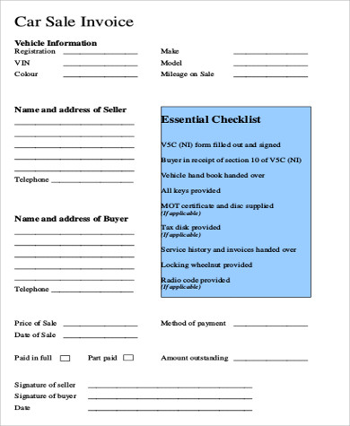Car Service Receipt - Invoice Template