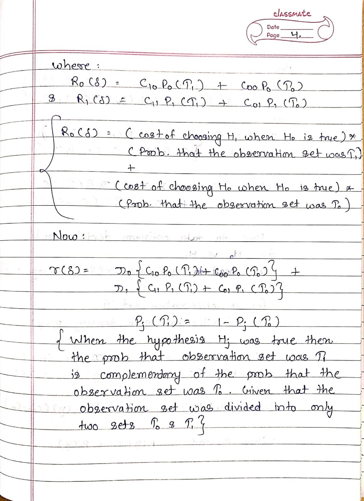 Class Notes: Detection Theory Notes