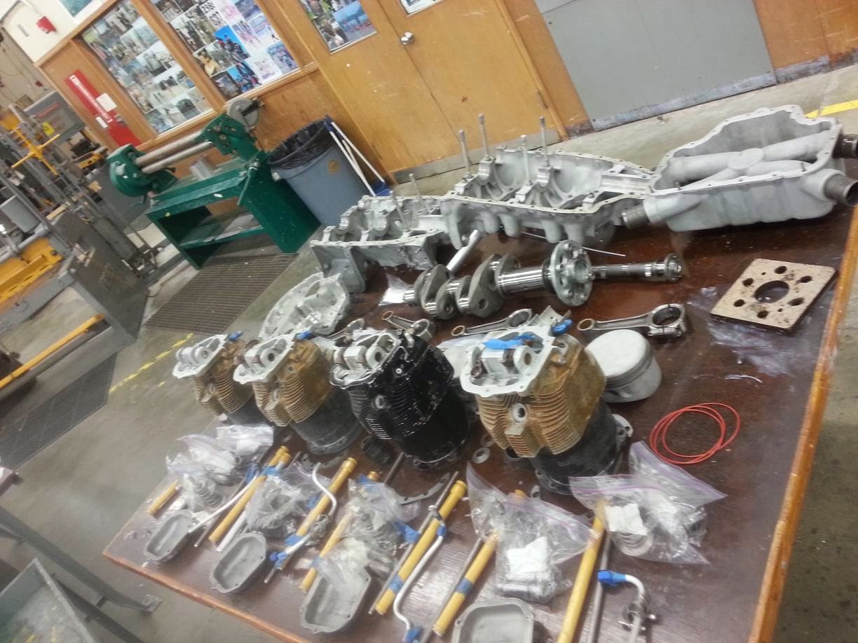 Our Lycoming 4 cylindder engine disassembled