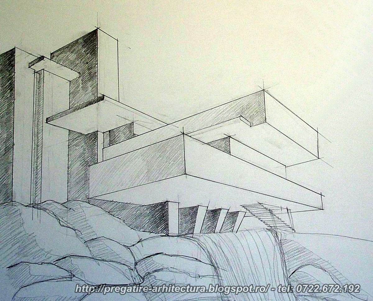 Pregatire pentru Facultatea de Arhitectura: Desene cu Fallingwater ...
