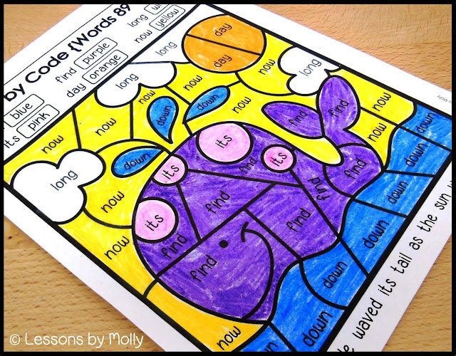 Lessons by Molly: Color by Code Sight Words for First and Second Grade