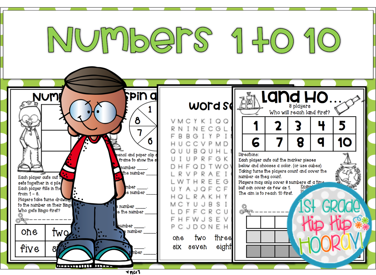 1st Grade Hip Hip Hooray!: Numbers 1 to 10...Tools and Games to Support ...