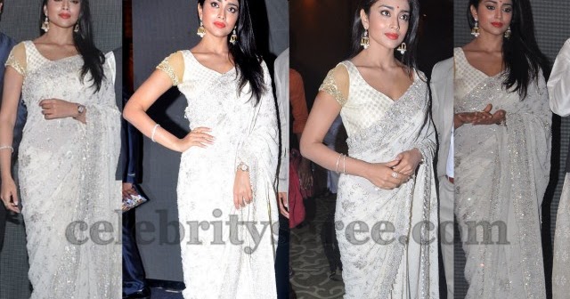 Shriya Saran in Saree at Chandra Audio - Saree Blouse Patterns