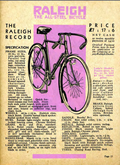 ON THE DROPS: Raleigh Racers: North Road, Club & Record Models, 1925-1933