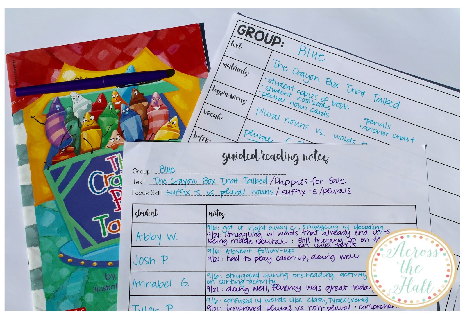 Across the Hall in 2nd: Prepping and Planning for Guided Reading