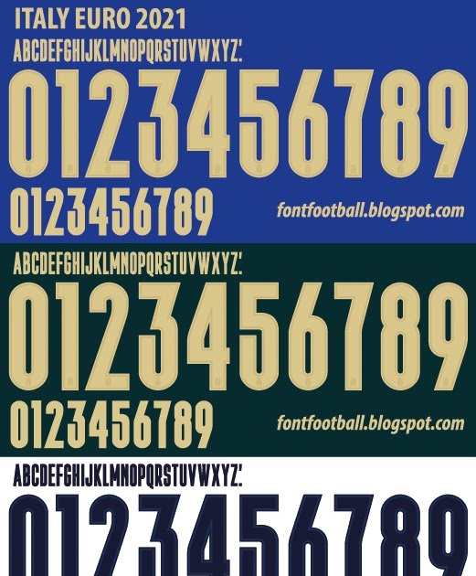 FONT FOOTBALL: Font Vector Italy Italia Euro 2021 kit