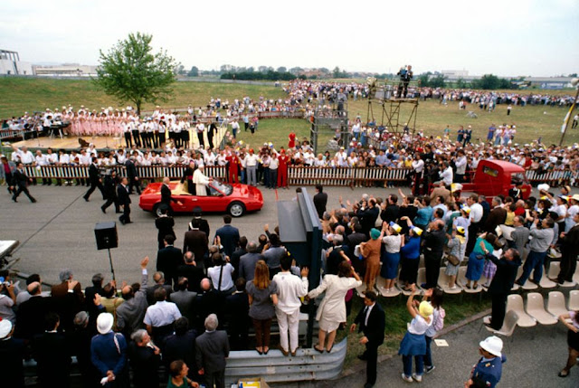 Pope John Paul II in a Brand New Ferrari Mondial Cabriolet in Fiorano ...
