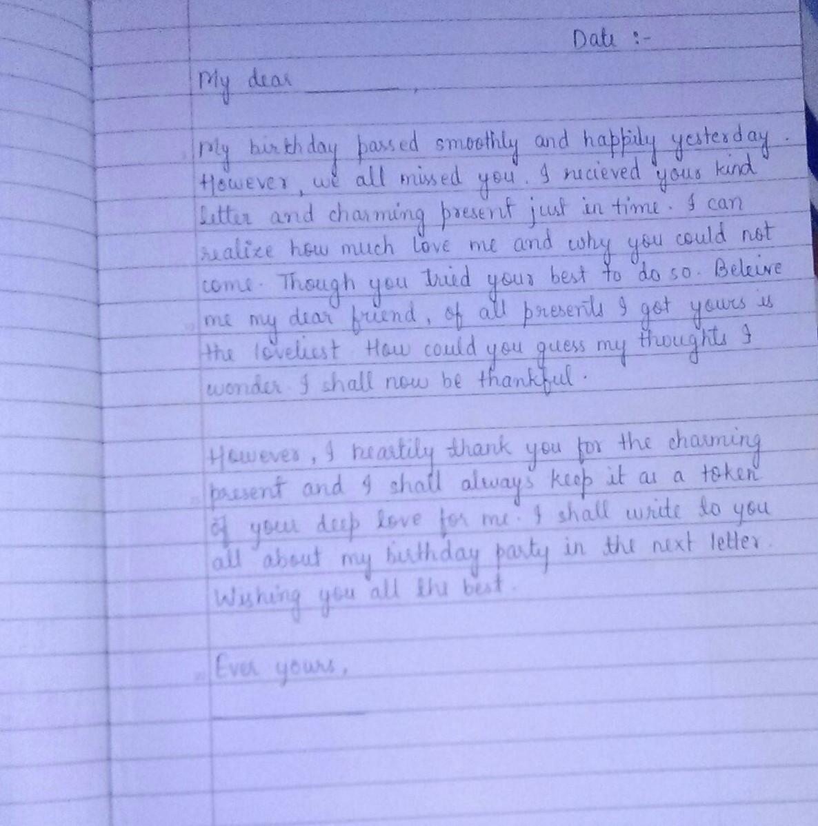 Birthday Gift Letter - Birthday Letter