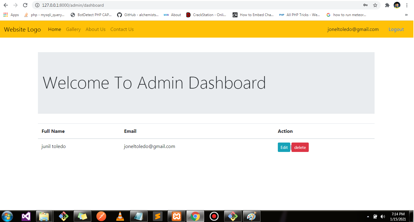 Custom login,registration,admin dashboard using laravel 8 (2021) Custom login,registration,admin dashboard using laravel 8 (2021)