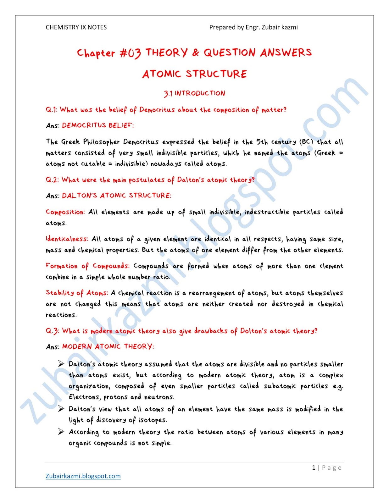 Chapter 03 Atomic Structure