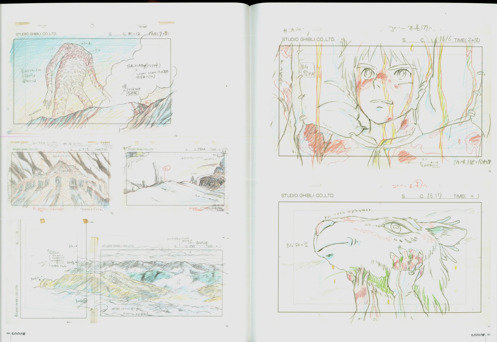 Living Lines Library: もののけ姫 / Princess Mononoke (1997) - Layout Design