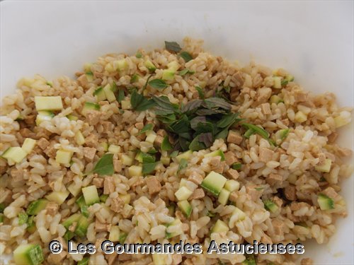 Salade de riz aux courgettes et au tofu