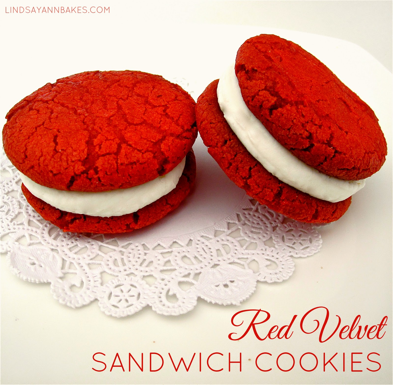 Red Velvet Sandwich Cookies - The Lindsay Ann