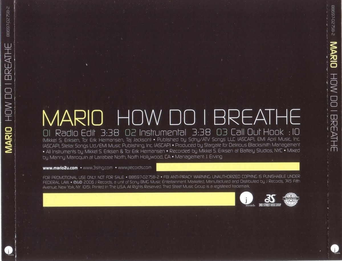 highest level of music: Mario - How Do I Breathe-Promo-CDS-2006