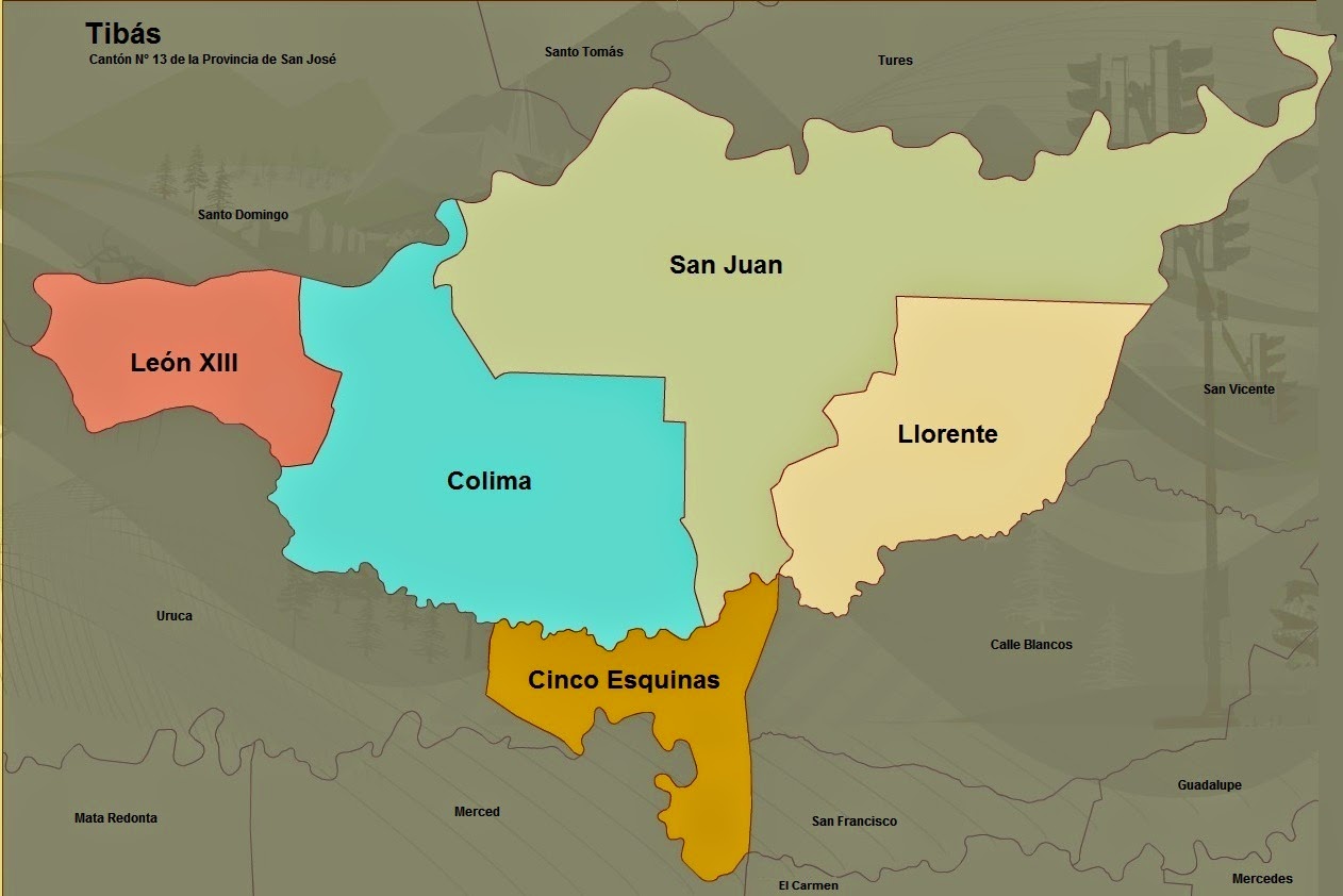 Ubicacion del Canton de TIBAS en la Provincia