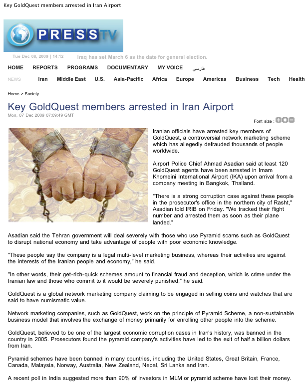 QuestNet - A Scam For Retards: News From Iran