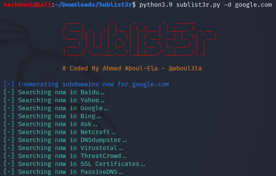 Sublist3r - Subdomains Enumerator | CyberWiki - Encyclopedia of Cybersecurity